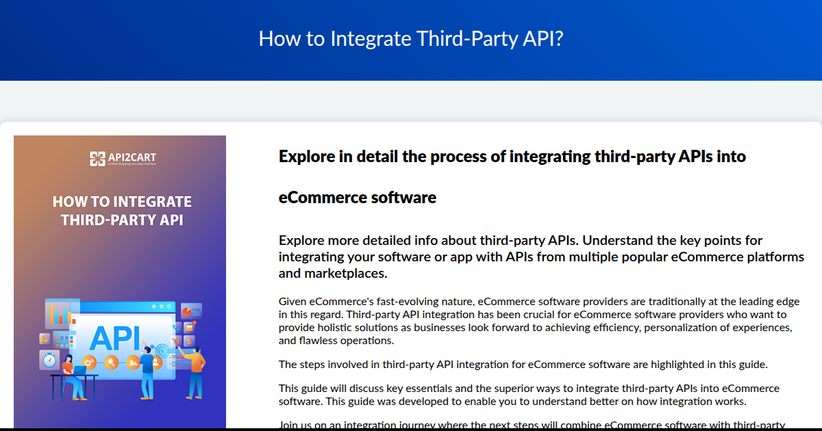 How to Integrate Third-Party API - API2Cart - Unified eCommerce API